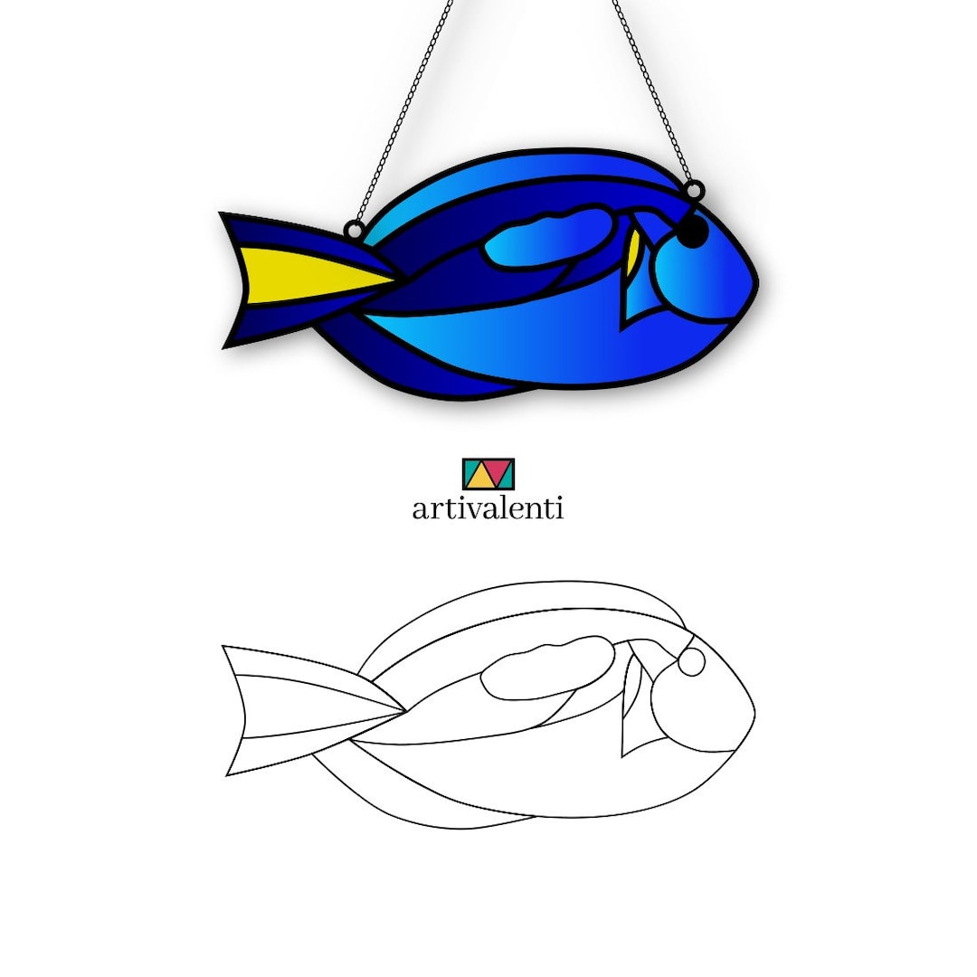 Fish Stained Glass Pattern Palette Surgeonfish / Doctor Fish ...