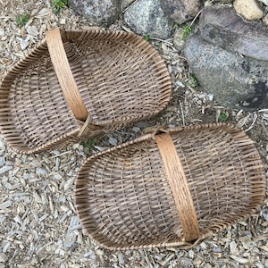 Ribbed Hearth Basket- Flower Herb Basket - Etsy
