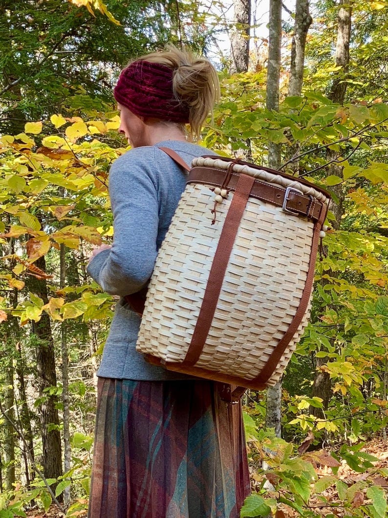 Adirondack Pack Basket With Wood Lid- Tapper - Traditional- Bushcraft ...