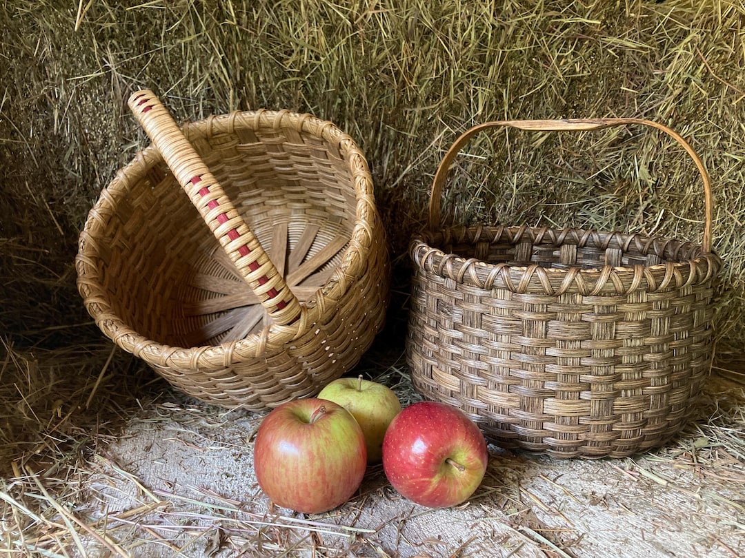 Apple Fruit Basket With Oak Handle Handmade in USA - Etsy