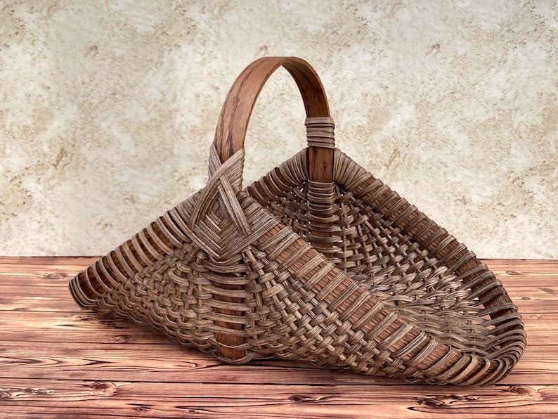 Ribbed Hearth Basket- Flower Herb Basket - Etsy