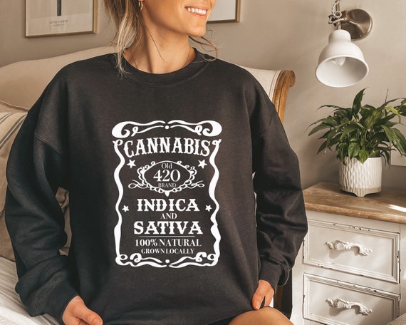 Cute Stoner Sweater Jack Daniels Sweater Cannabis Indica - Etsy