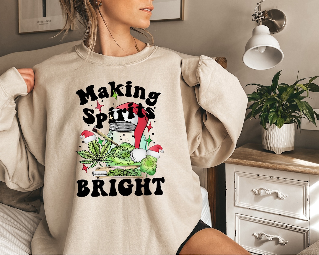 Weed Leaf Sweater, Ugly Sweater Party, Ugly Xmas Sweater, Funny Christmas Sweater, Cannabis ...