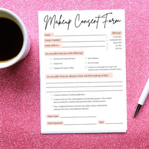 Makeup Consent Form. A4 PDF. Client Record Card. Beauty Buisness Owners ...
