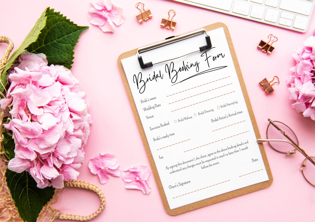 Client Intake Form. Bridal Artists Salon Record Card. Digital Download ...