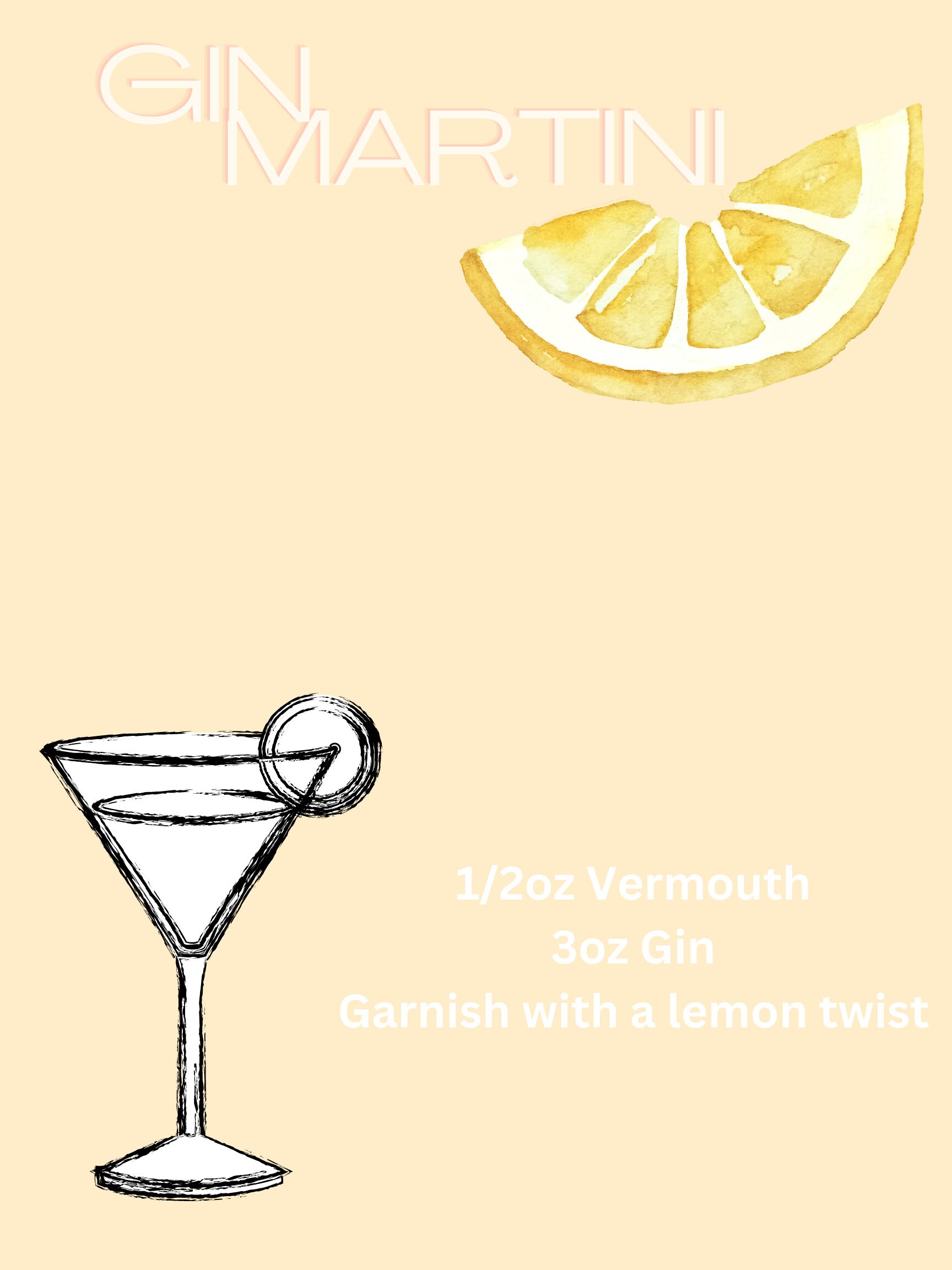 Fun Martini Recipe Poster - Etsy