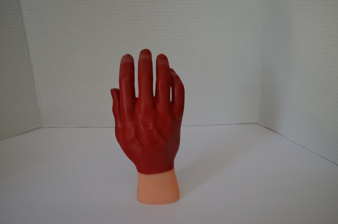 Vintage Red Plastic Hand - Etsy