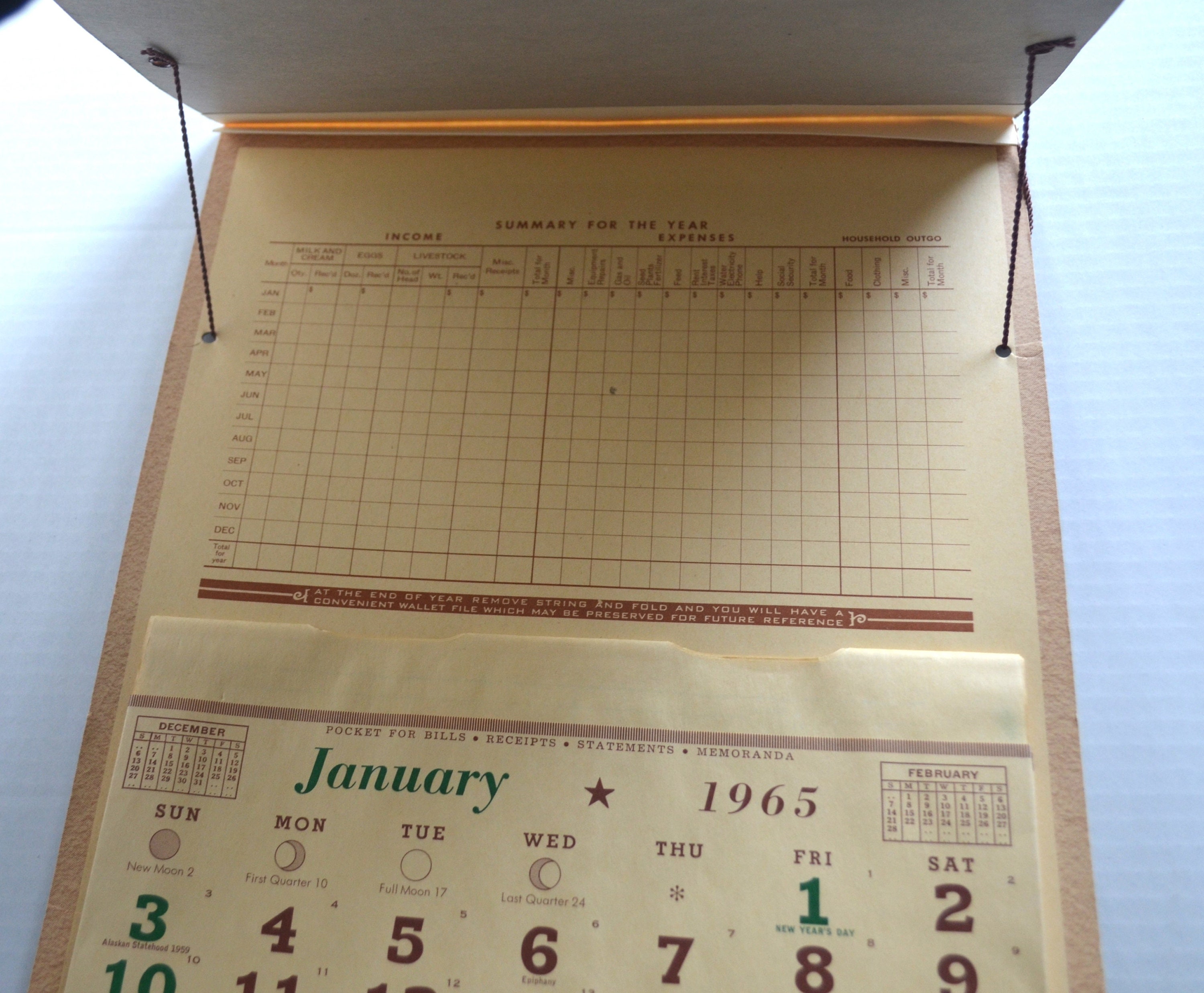 Vintage First National Bank Calendar 1965 Laramie Wyoming - Etsy