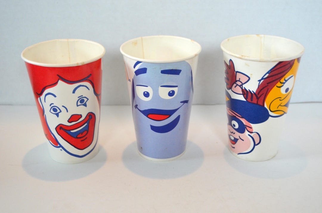 3 Vintage Ronald Mcdonald's, Grimace, Hamburglar Mcdonalds Cups - Etsy