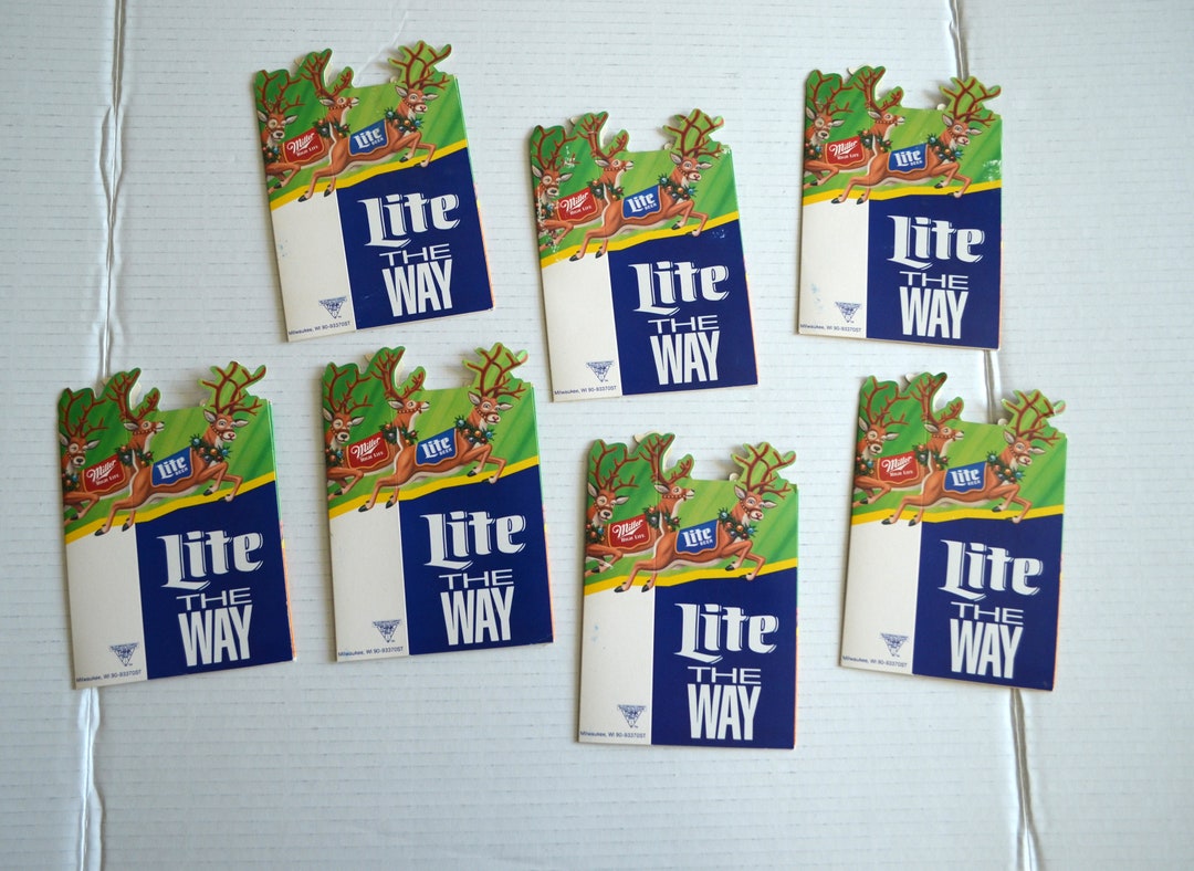 Vintage Miller Lite Beer Christmas Lite the Way Reindeer Table Tent Ads ...