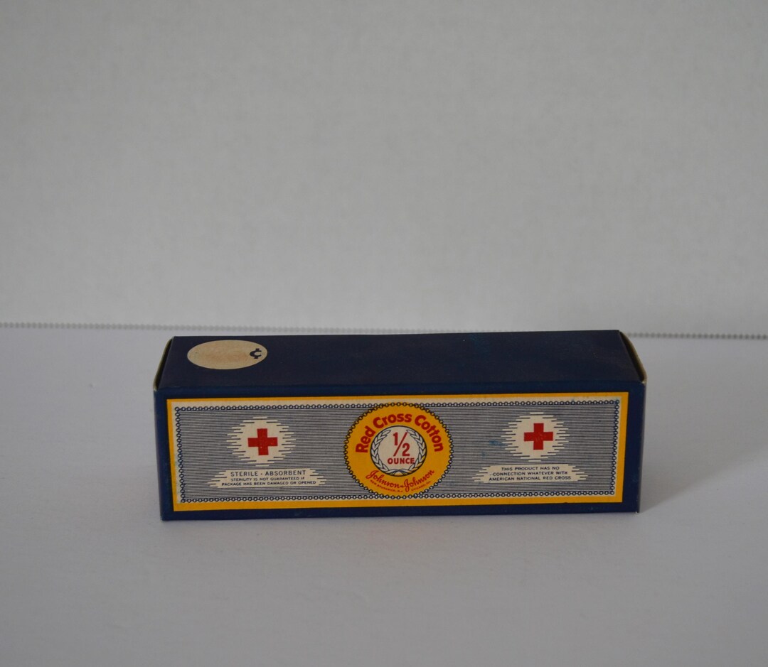 Vintage Red Cross Cotton Johnson & Johnson Original Box - Etsy