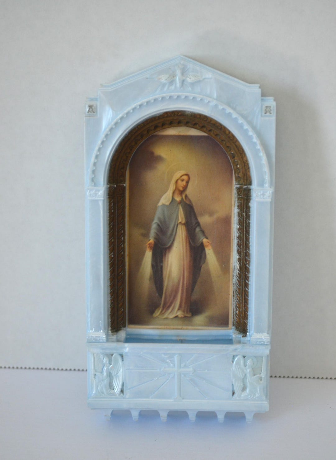 Vintage Virgin Mary Holy Water Font Wall Hanging - Etsy