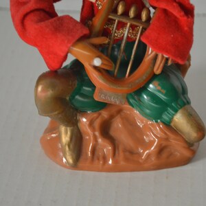 Vintage Plastic Figurine Pixie Elf Boy Playing Harp Made in Hong Kong ...