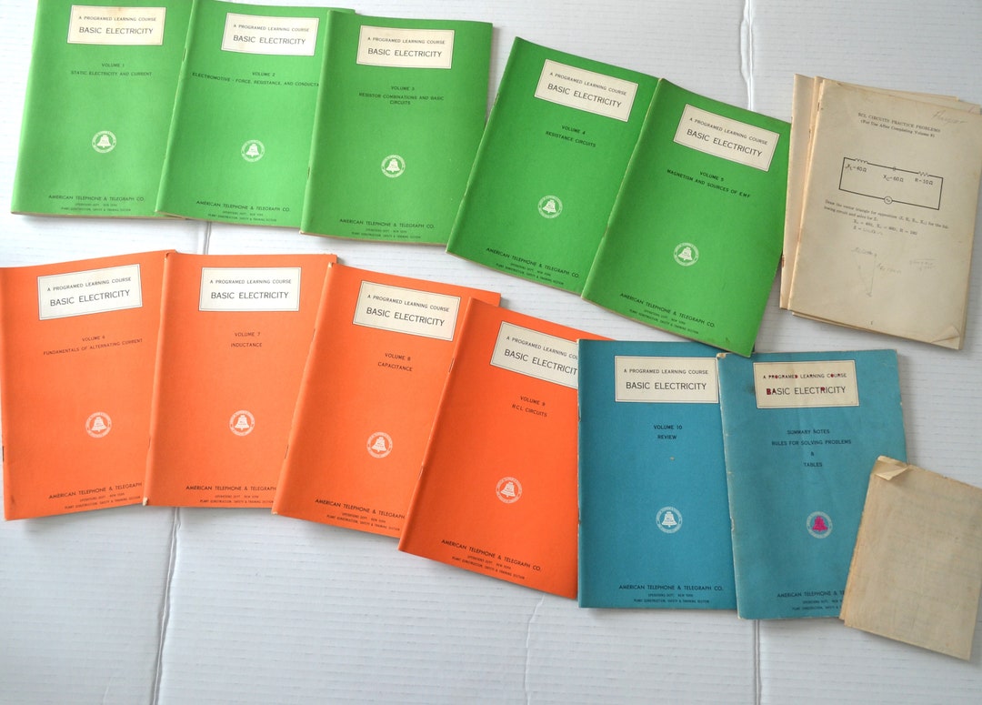 Vintage 10 Volume Set a Programmed Learning Course BASIC ELECTRICITY ...
