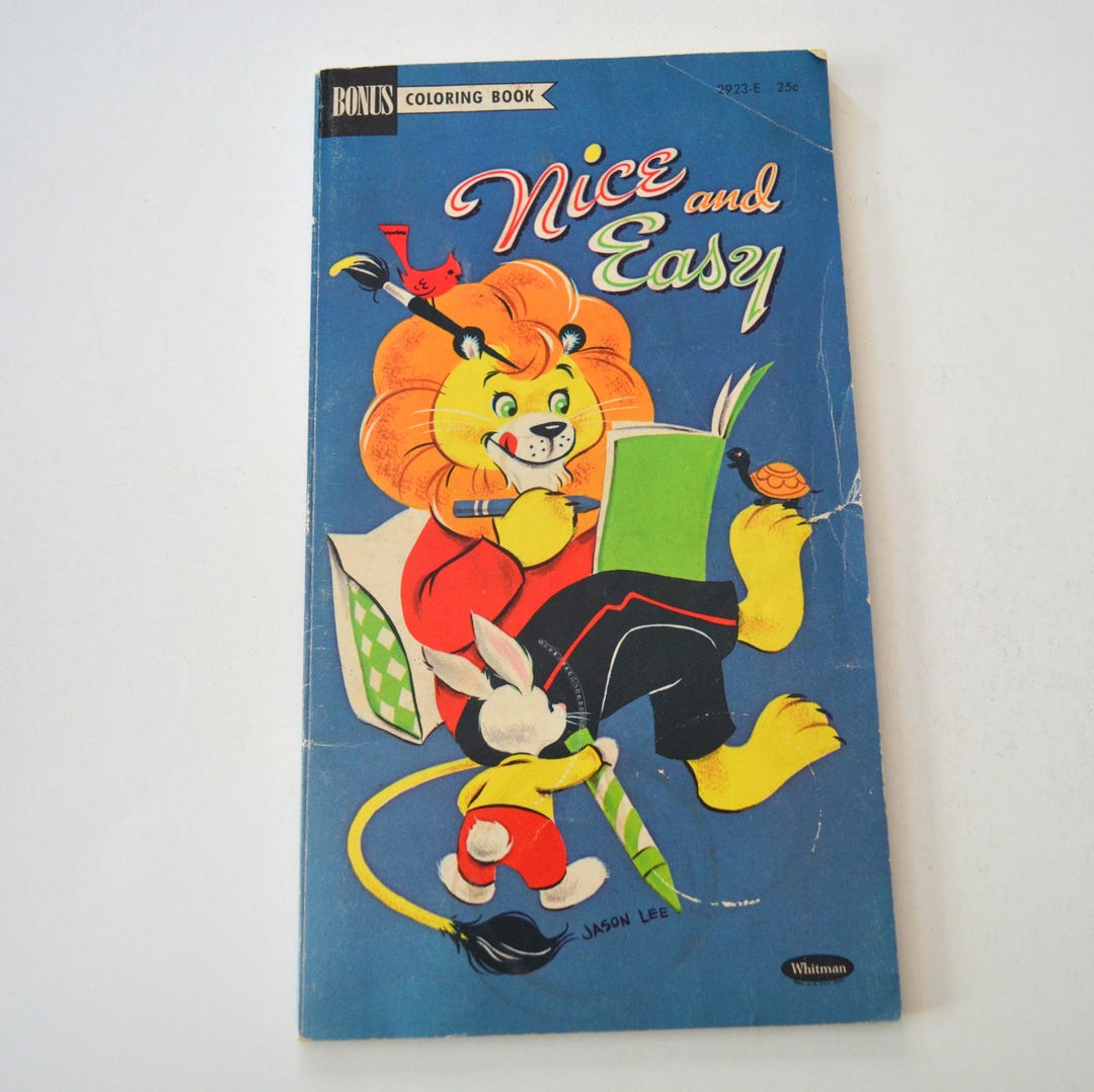 Vintage 1965 Coloring Book Nice and Easy by Jason Lee - Etsy
