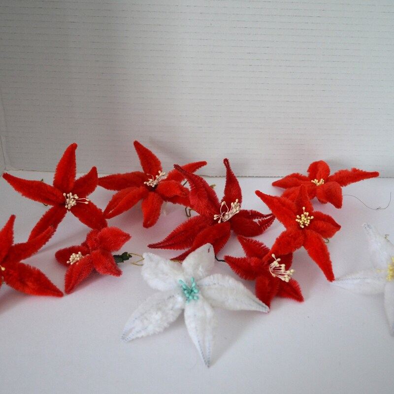 Poinsettia Picks - Etsy