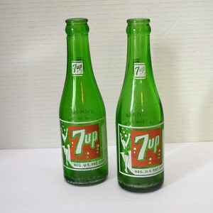 2 Vintage 7up Bottles Bubble Lady Minneapolis, Minn and Fergus Falls ...