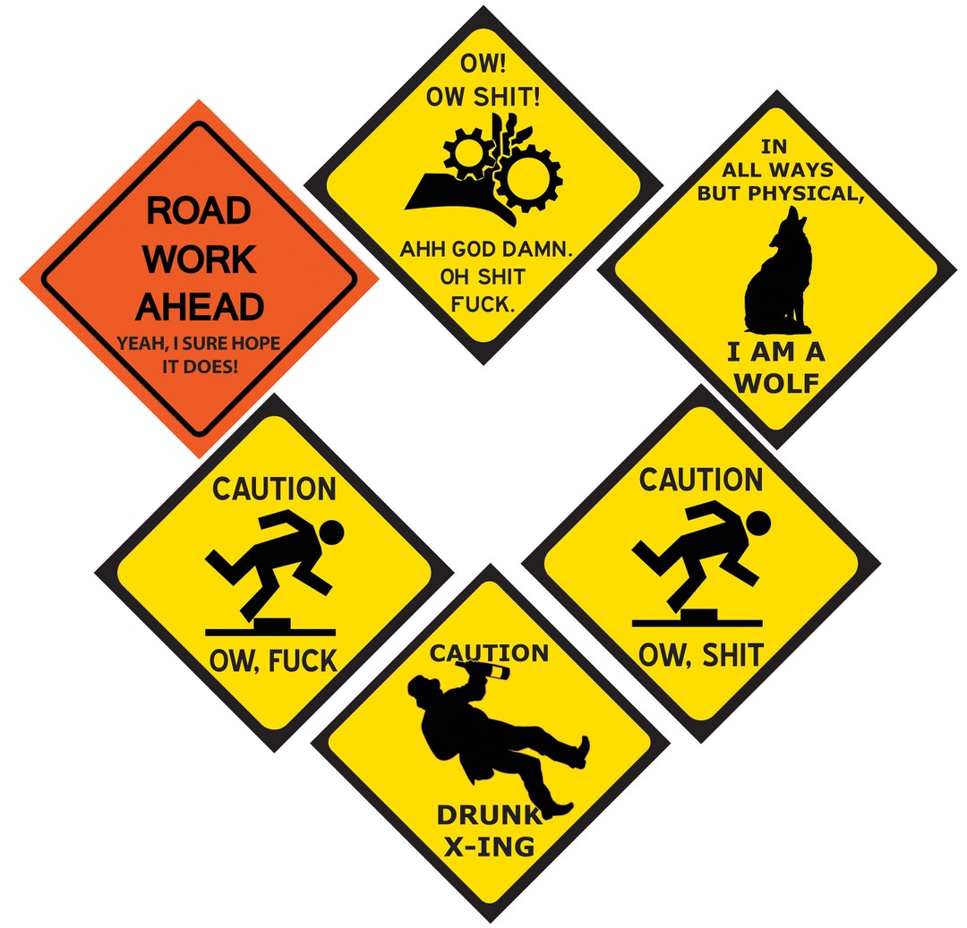 Aluminum Caution Sign Funny Road Signs Metal Traffic - Etsy