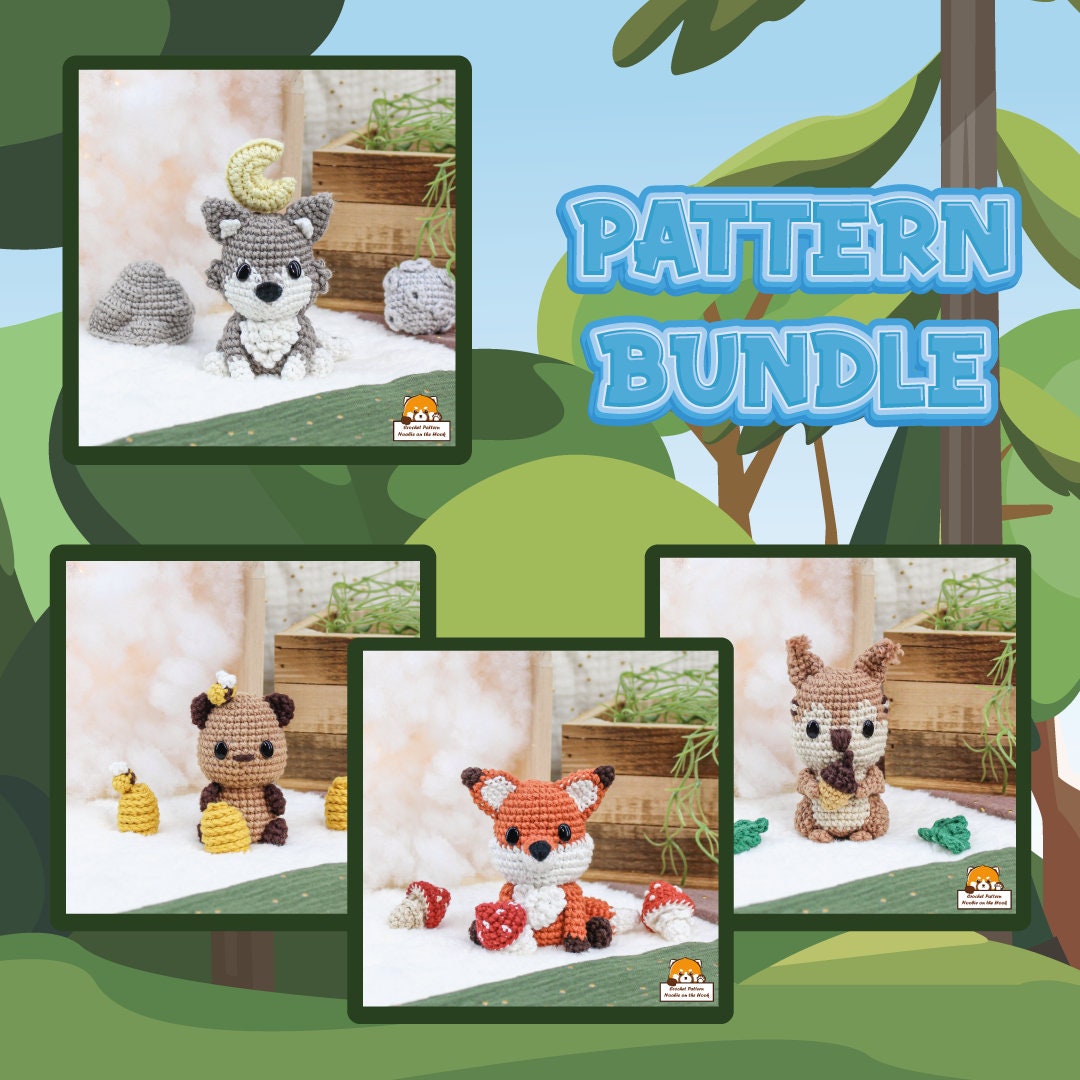 PATTERN BUNDLE / Bear, Wolf, Squirrel and Fox - Crochet Patterns by ...