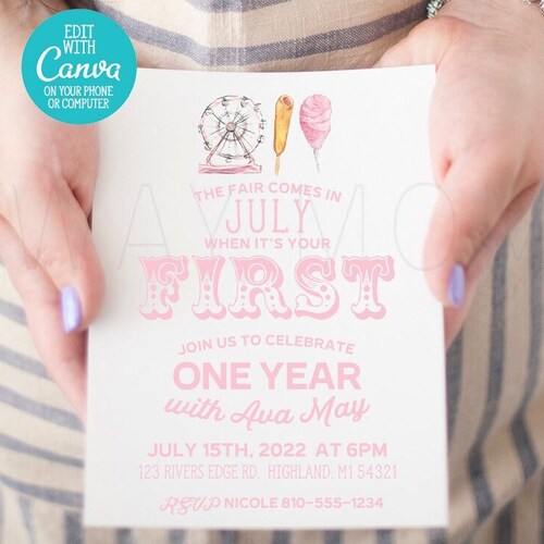 EDITABLE FAIR THEMED Birthday Invitation County Fair - Etsy