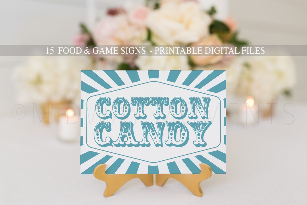 CARNIVAL FOOD & GAME Printable Signs, County Fair Birthday, State Fair ...