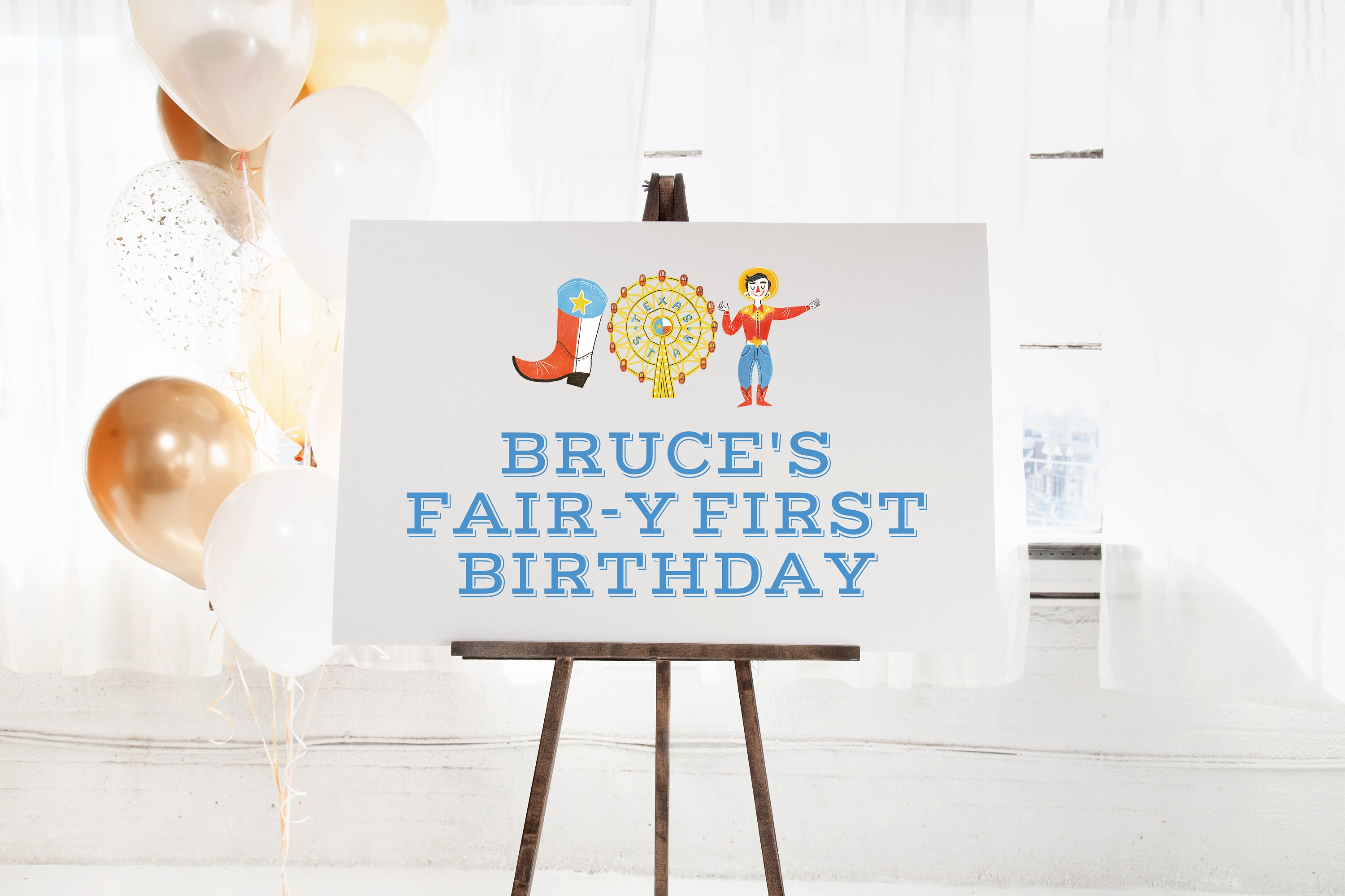 WELCOME SIGN FOR Fair Themed Birthday Party, Editable Canva Sign ...