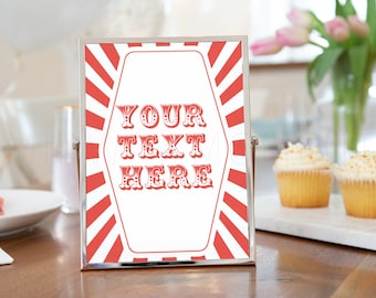 EDITABLE CARNIVAL FOOD & Game Table Signs, Printable Food Sign, County ...