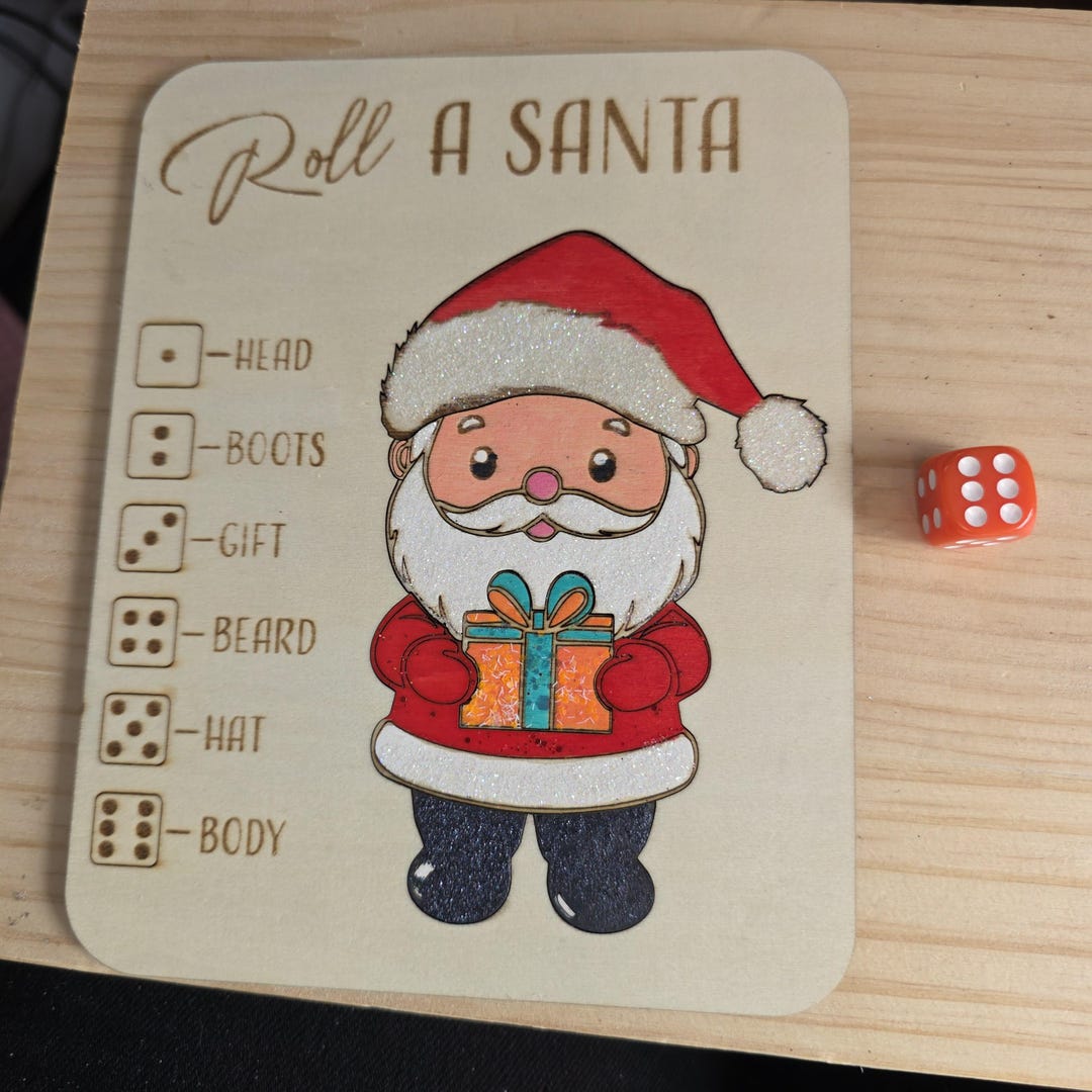 Roll A Santa Wooden Dice Puzzle | Christmas Family Game | Festive Kids ...
