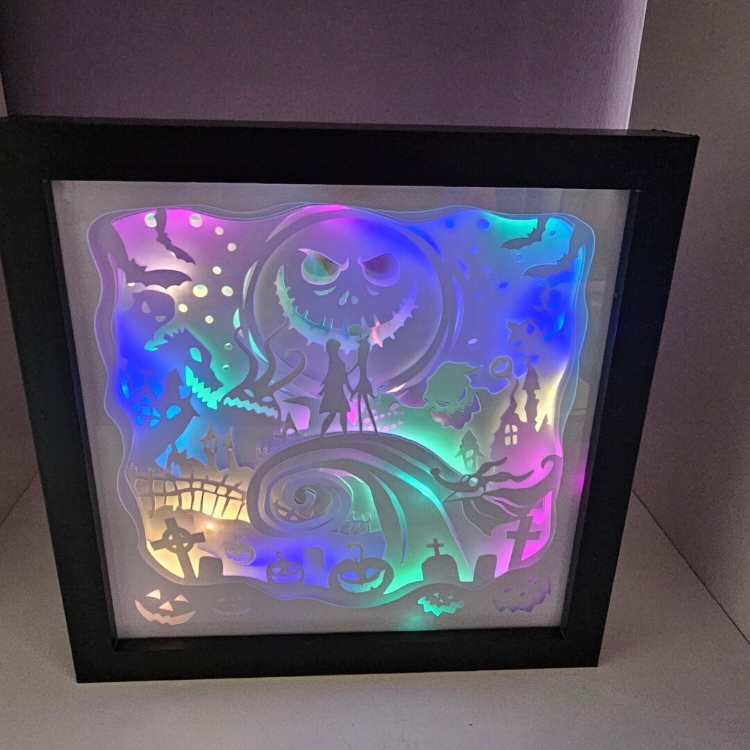 Nightmare Before Christmas Shadow Box / Light Box | Jack Skellington ...