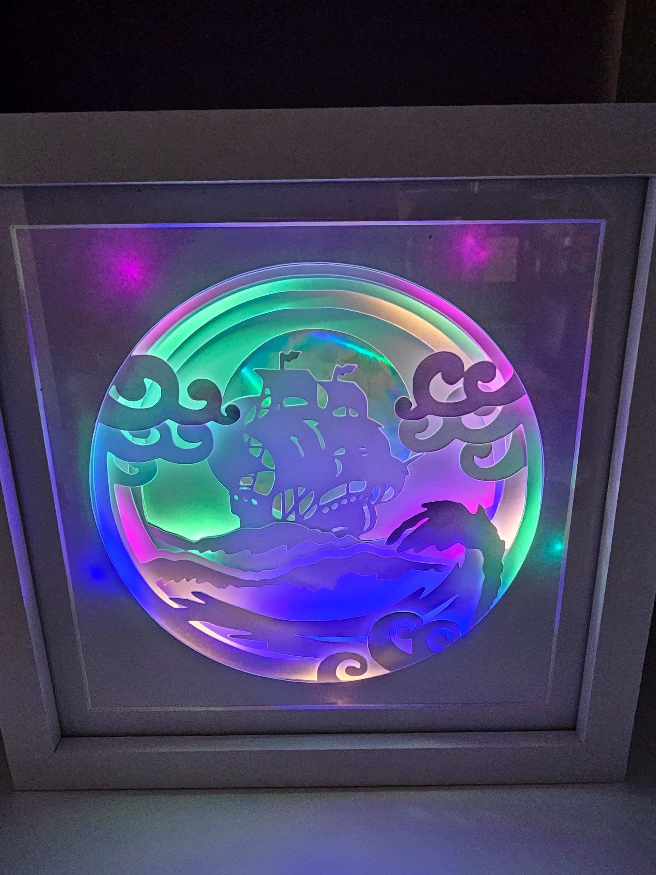 Pirate Ship Shadow Box / Light Box Birthday Gift Fathers - Etsy
