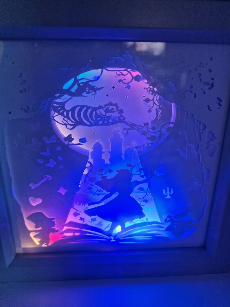 Alice in Wonderland Shadow Box / Light Box Alice Through the - Etsy