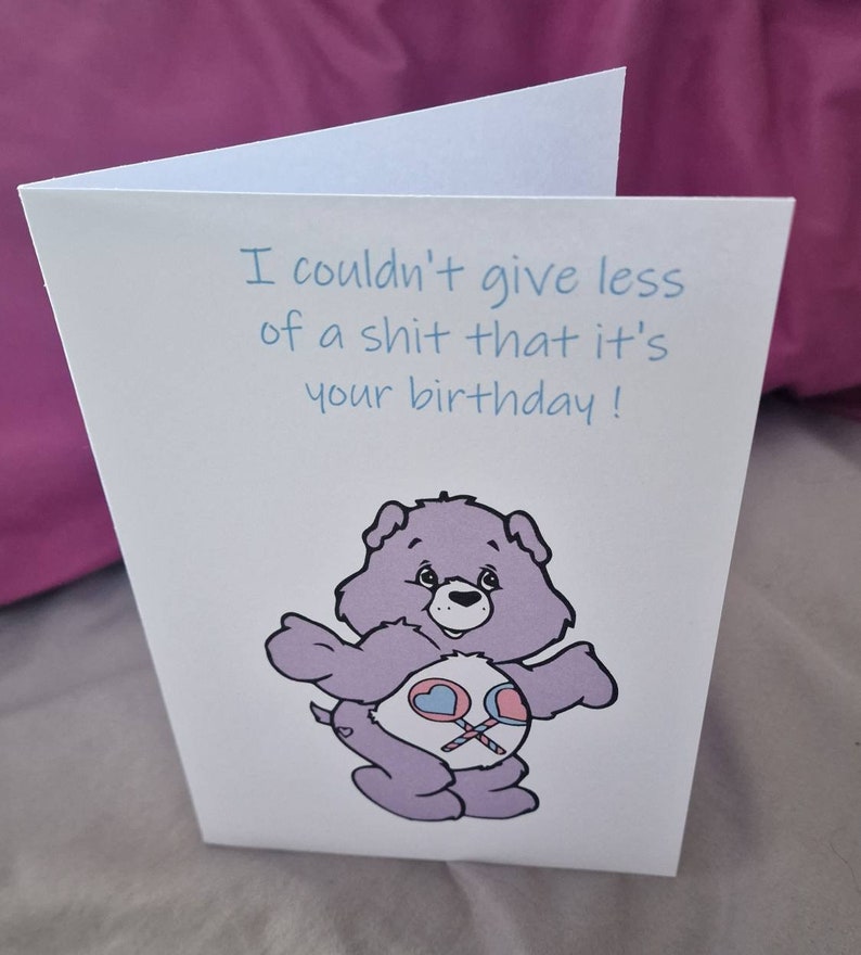 Swear Bear Carebear Care Bear Birthday Card Personalised - Etsy UK