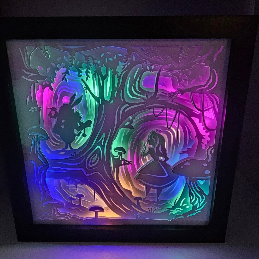 Alice in Wonderland Shadow Box / Light Box | Alice and the White Rabbit ...