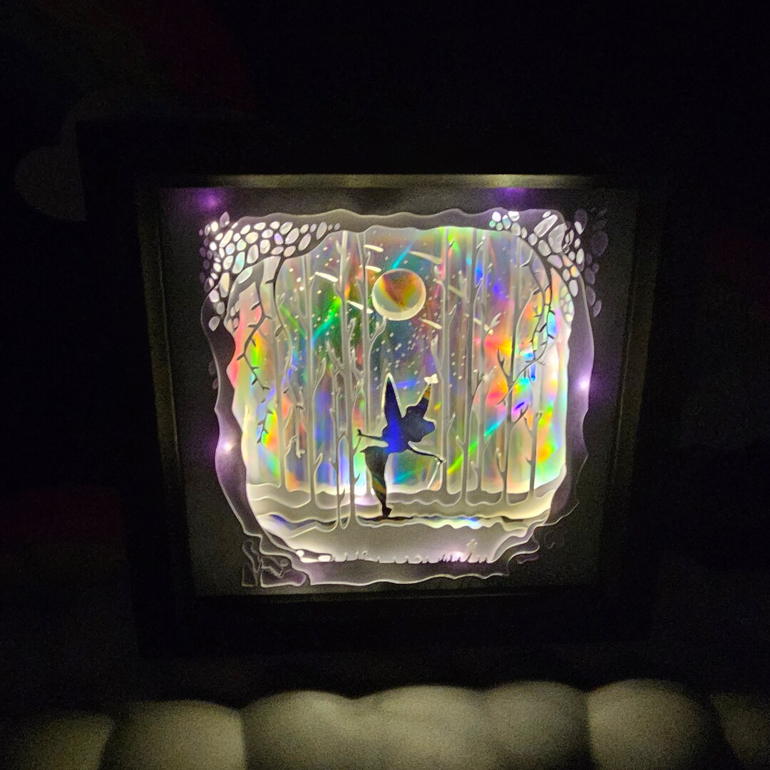 Tinkerbell Shadow Box / Light Box Neverland Birthday Gift - Etsy