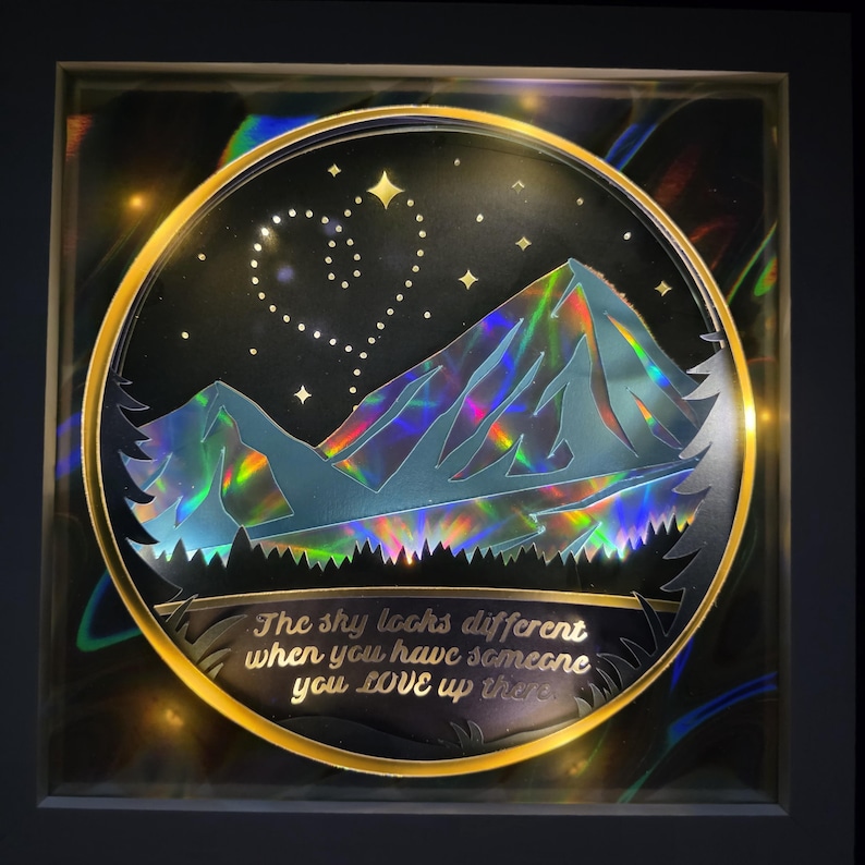 The Sky Looks Different Light up Frame | Memorial Gift Shadow Box ...