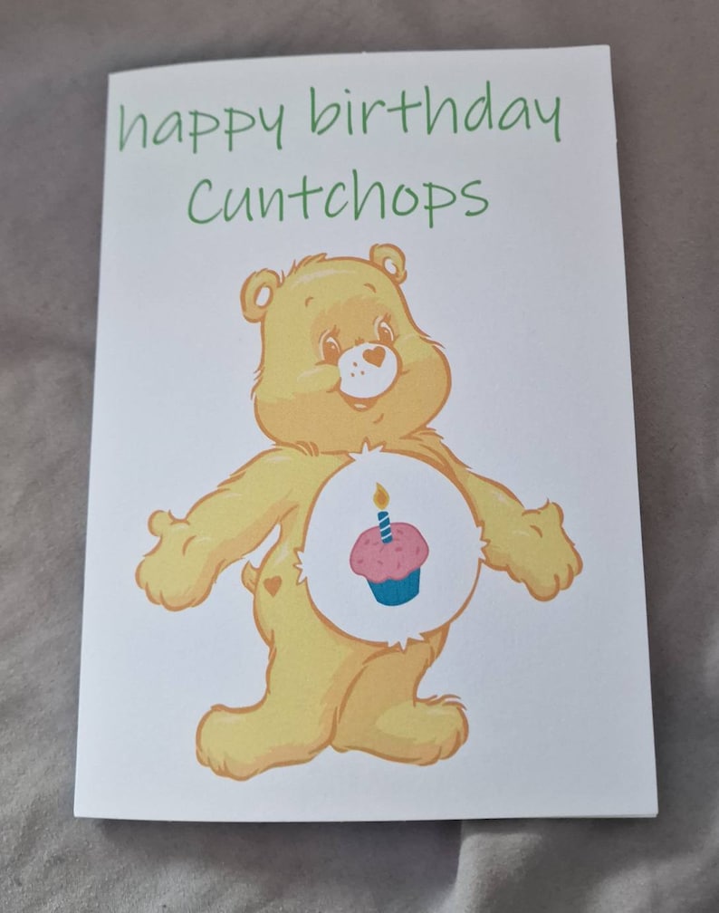 Swear Bear Carebear Care Bear Birthday Card Personalised - Etsy UK