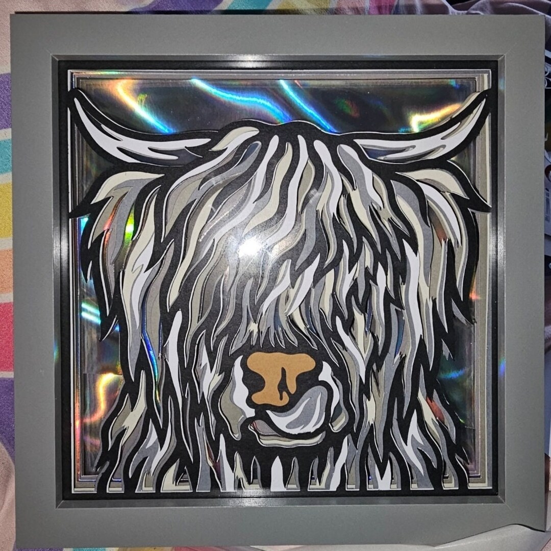 Highland Cow Shadow Box Birthday Gift mothers Day Gift - Etsy