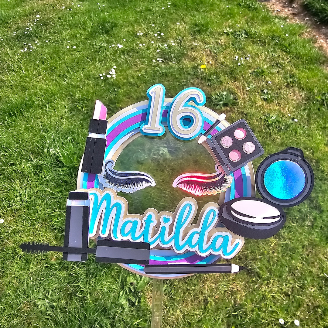 Make up Cake Topper Personalised Cake Topper Bespoke Cake Topper ...