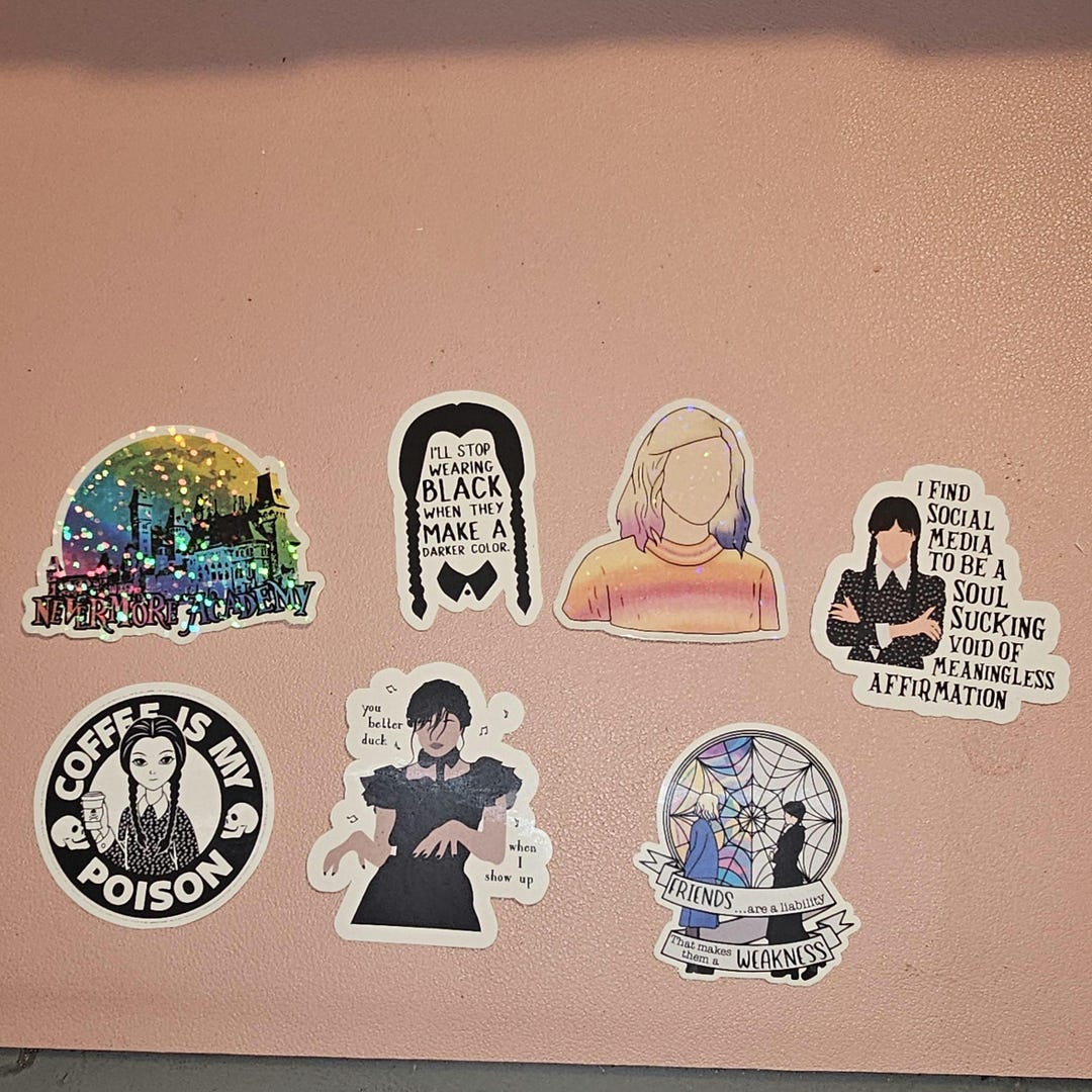Wednesday Addams Inspired Stickers |addams Family Stickers | Netflix ...