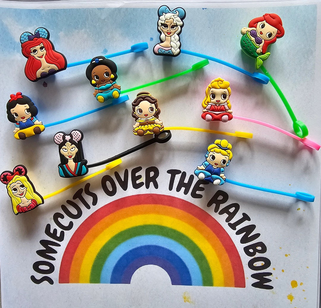 Reuseable Straw Topper Disney Princess Straw Cover Straw Protector ...