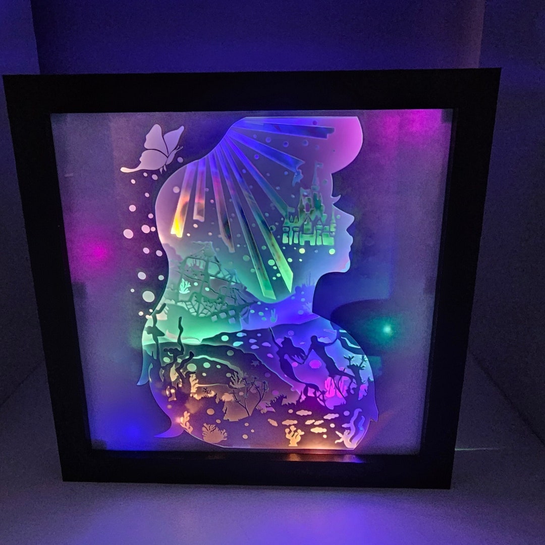 Little Mermaid Shadow Box Light Box Birthday Gift Mothers Day Gift - Etsy