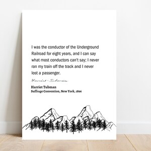 Harriet Tubman Quote, Harriet Tubman Wall Art, Quote Poster, Literary ...