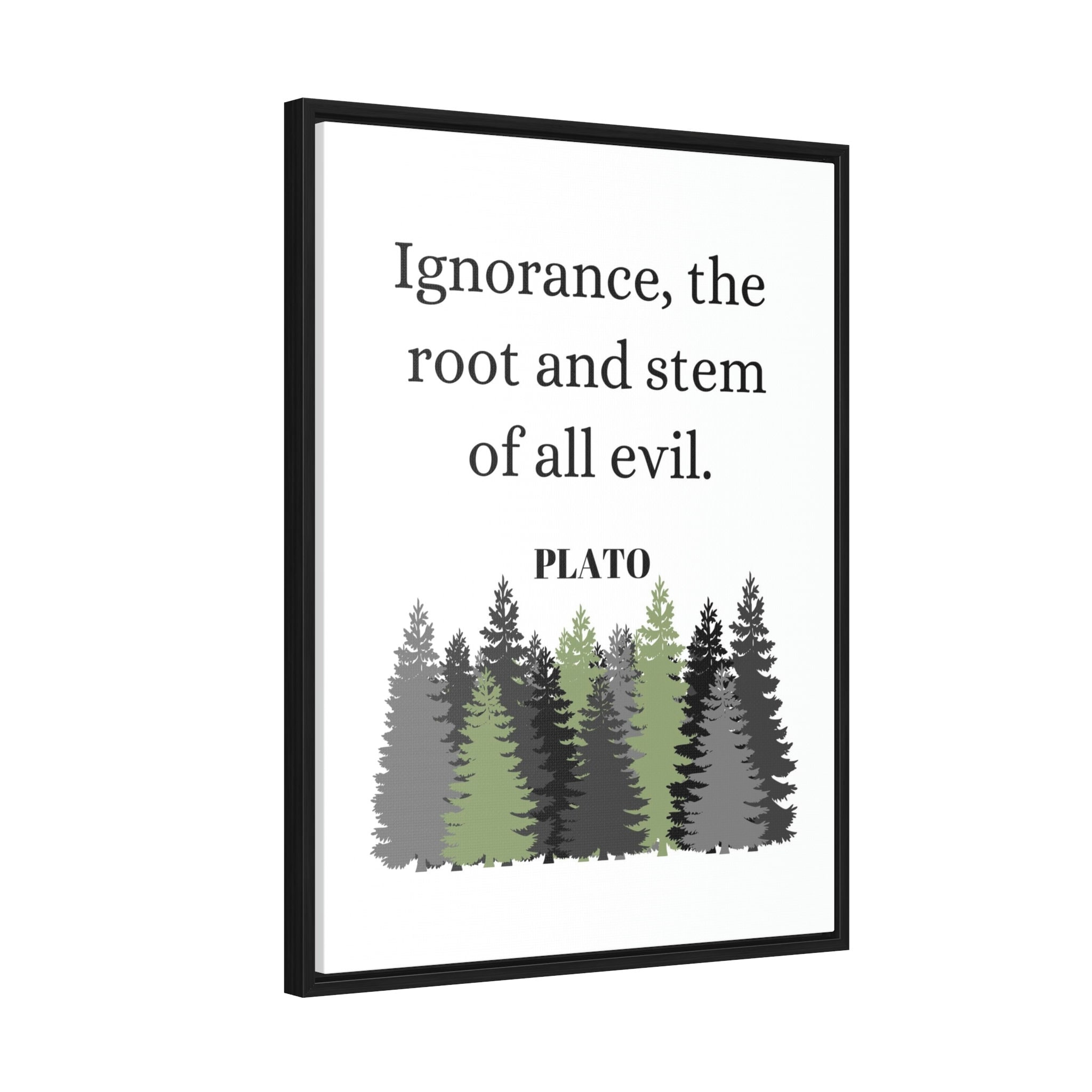Plato Quote, Plato Wall Art, Ignorance the Root of All Evil, Quote ...