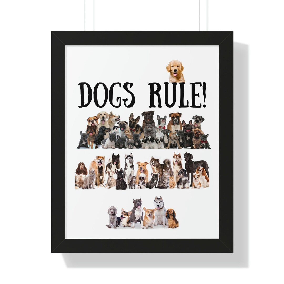 Dogs Rule Quote, Dog Rules Wall Art, Funny Dog Wall Art, Quote Print ...