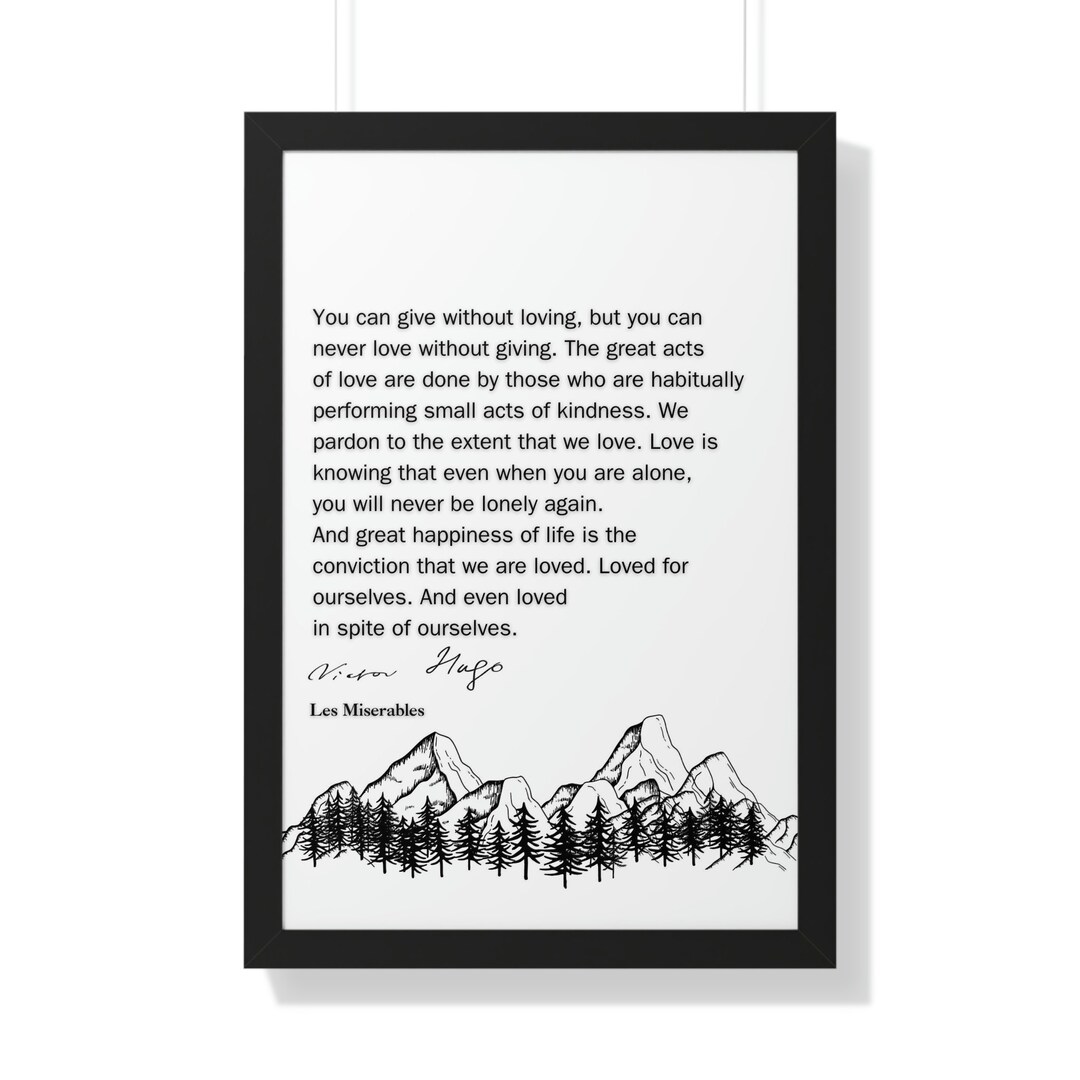 Victor Hugo Quote, Victor Hugo Wall Art, Quote Print Poster, Literary ...