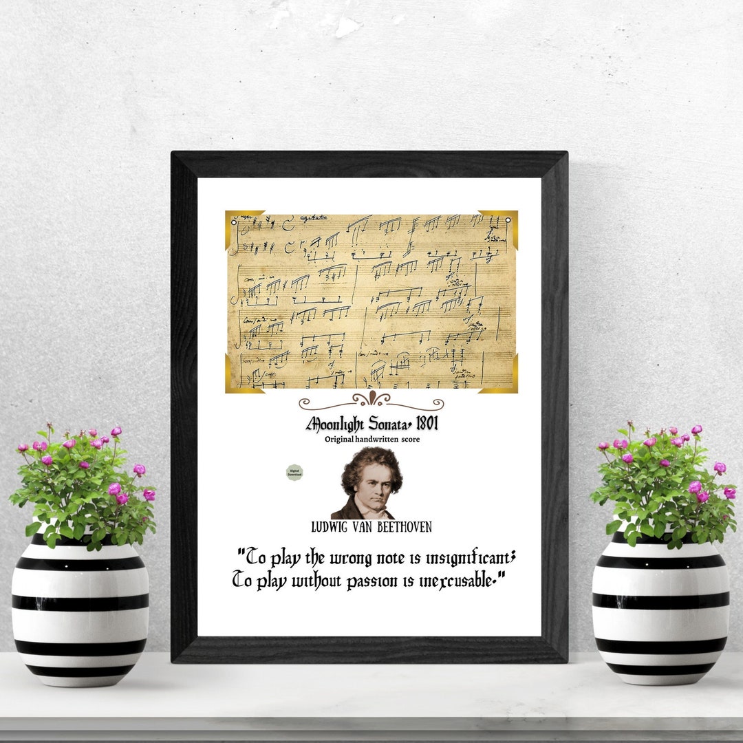 Beethoven Quote, Beethoven Wall Art, Moonlight Sonata, Quote Print ...