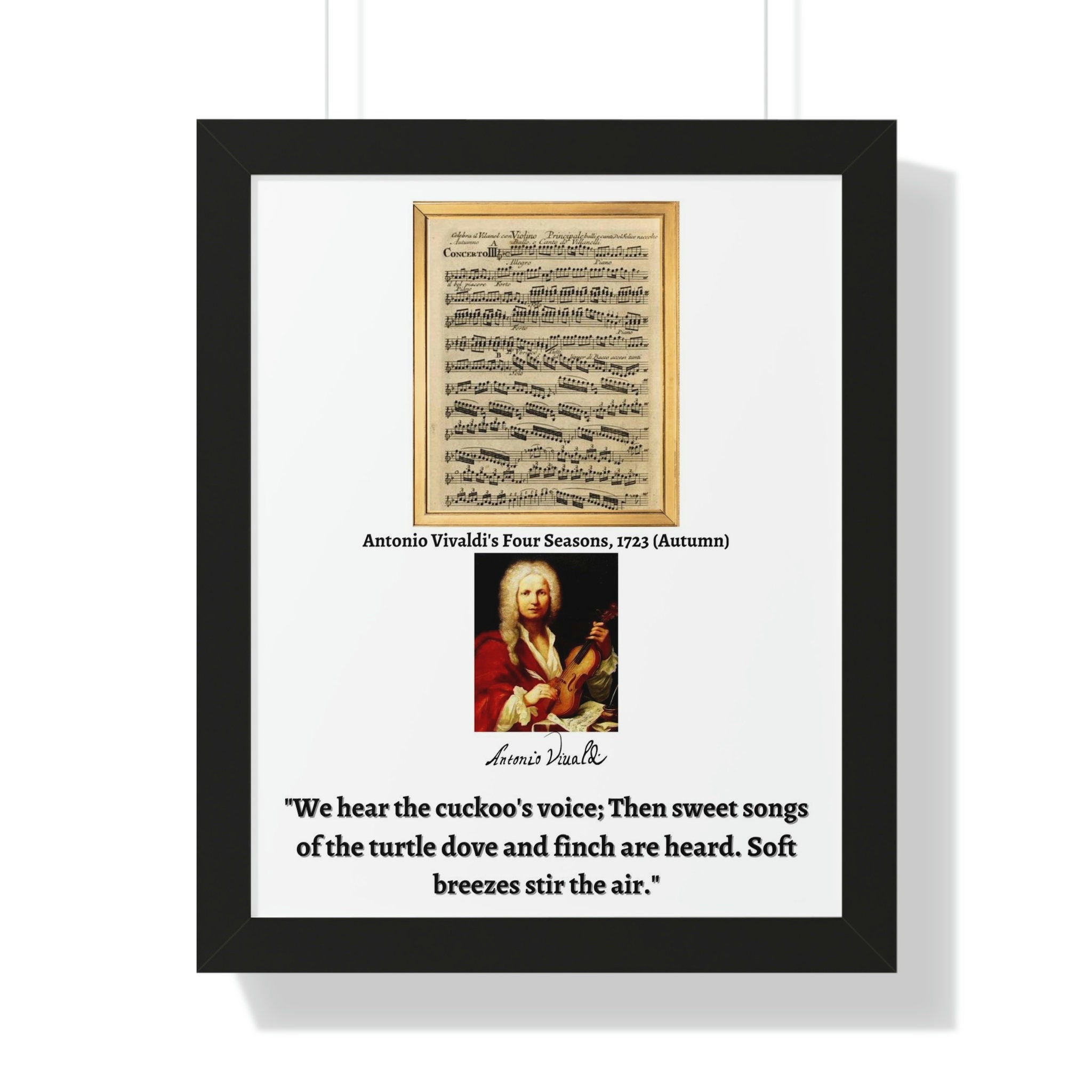 Vivaldi Quote, Antonio Vivaldi Wall Art, the Four Seasons, Quote Print ...
