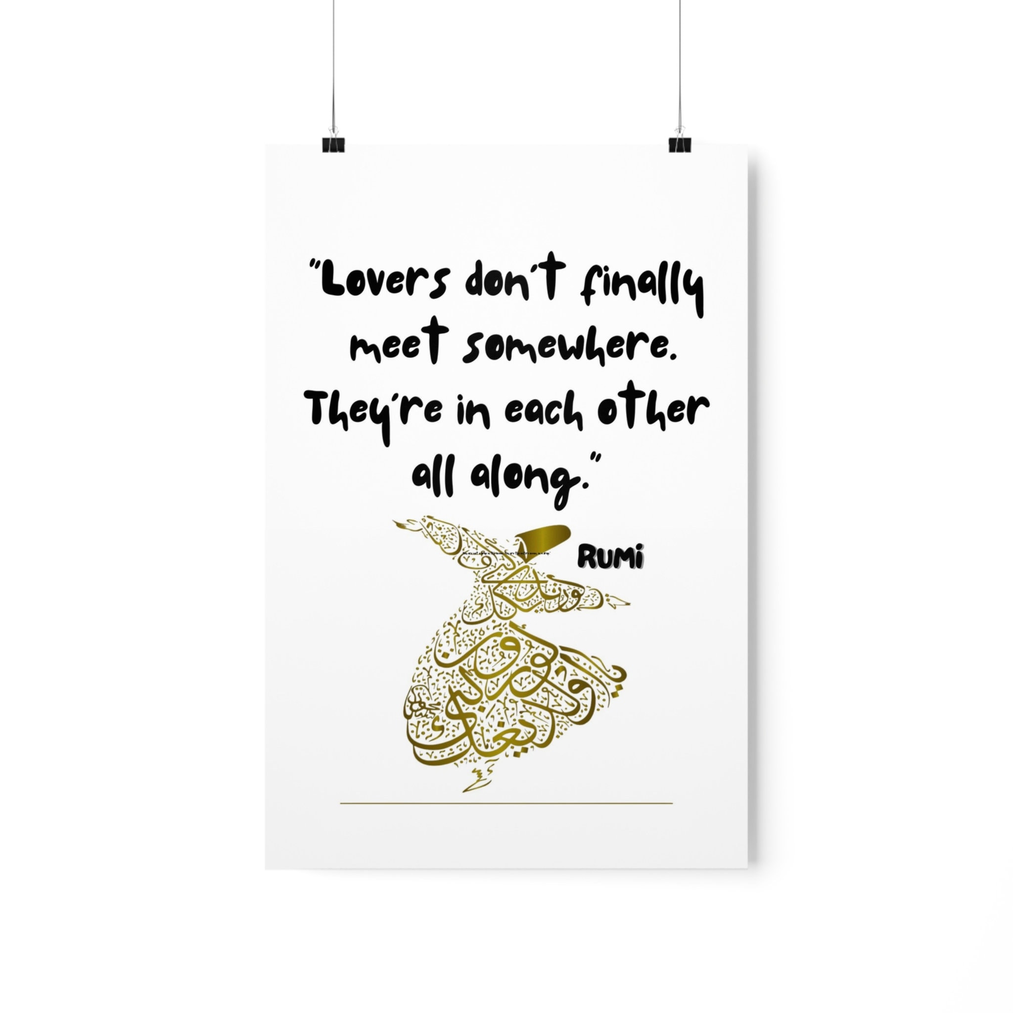 RUMI 4 Quote, RUMI 4 Wall Art, Quote Poster, Literary Print, lovers Don ...