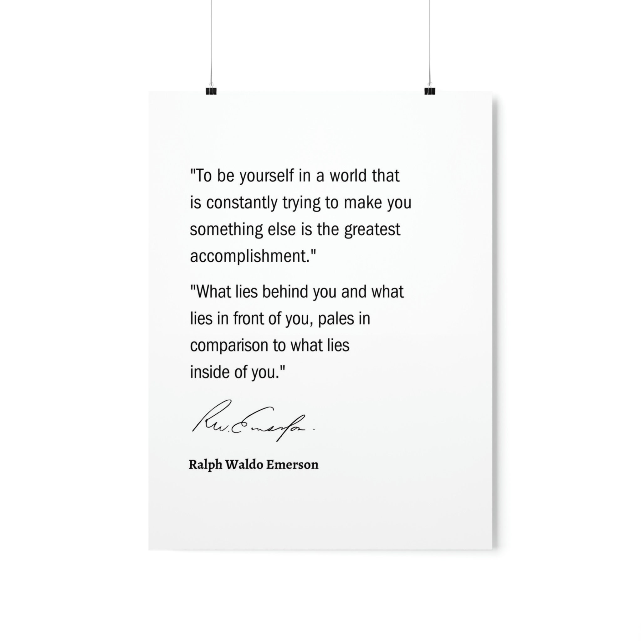 Ralph Waldo Emerson Quote, Emerson Wall Art, Quote Poster, Literary ...