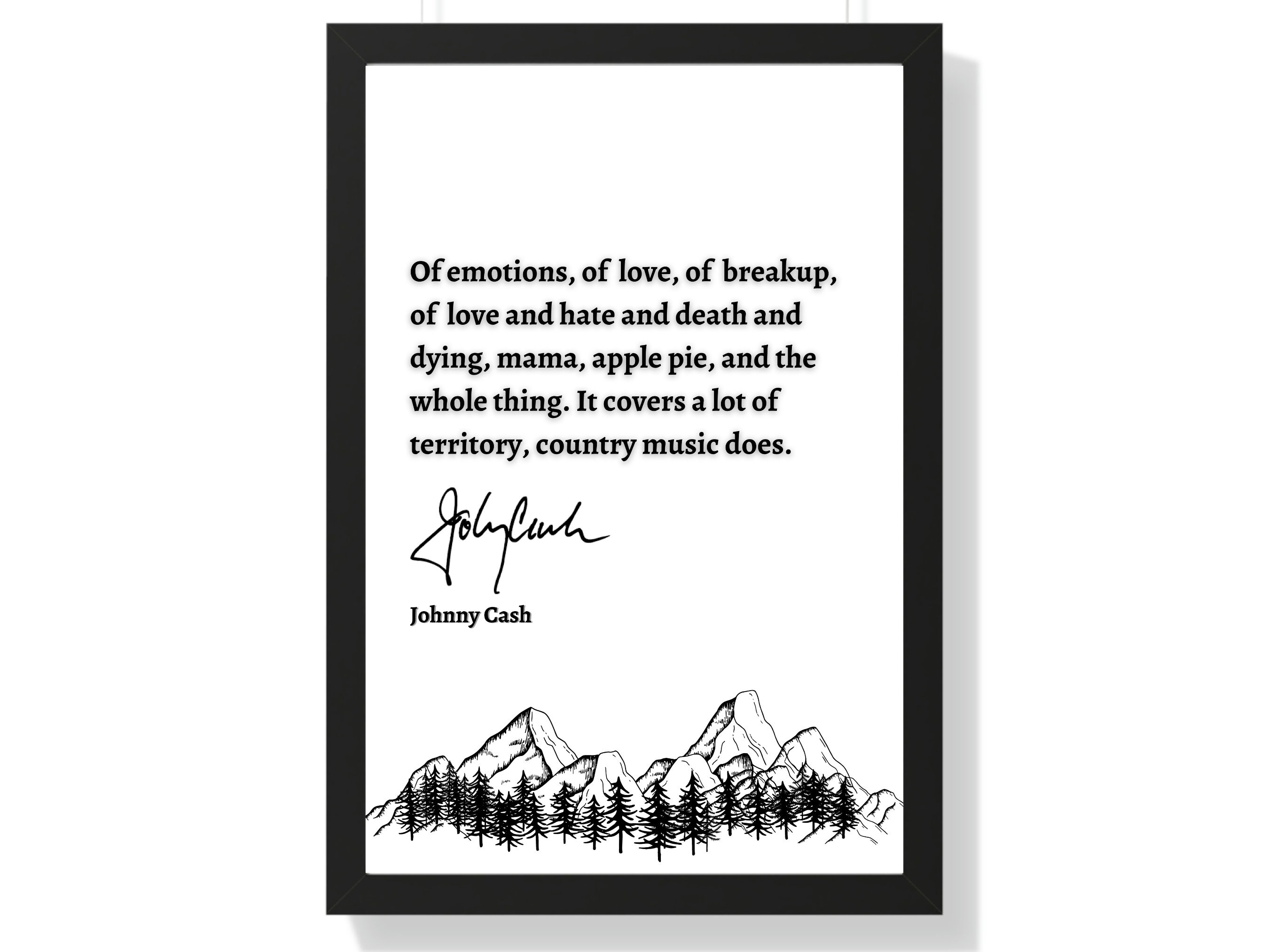 Johnny Cash Quote, Johnny Cash Wall Art, Quote Poster, Literary Print ...